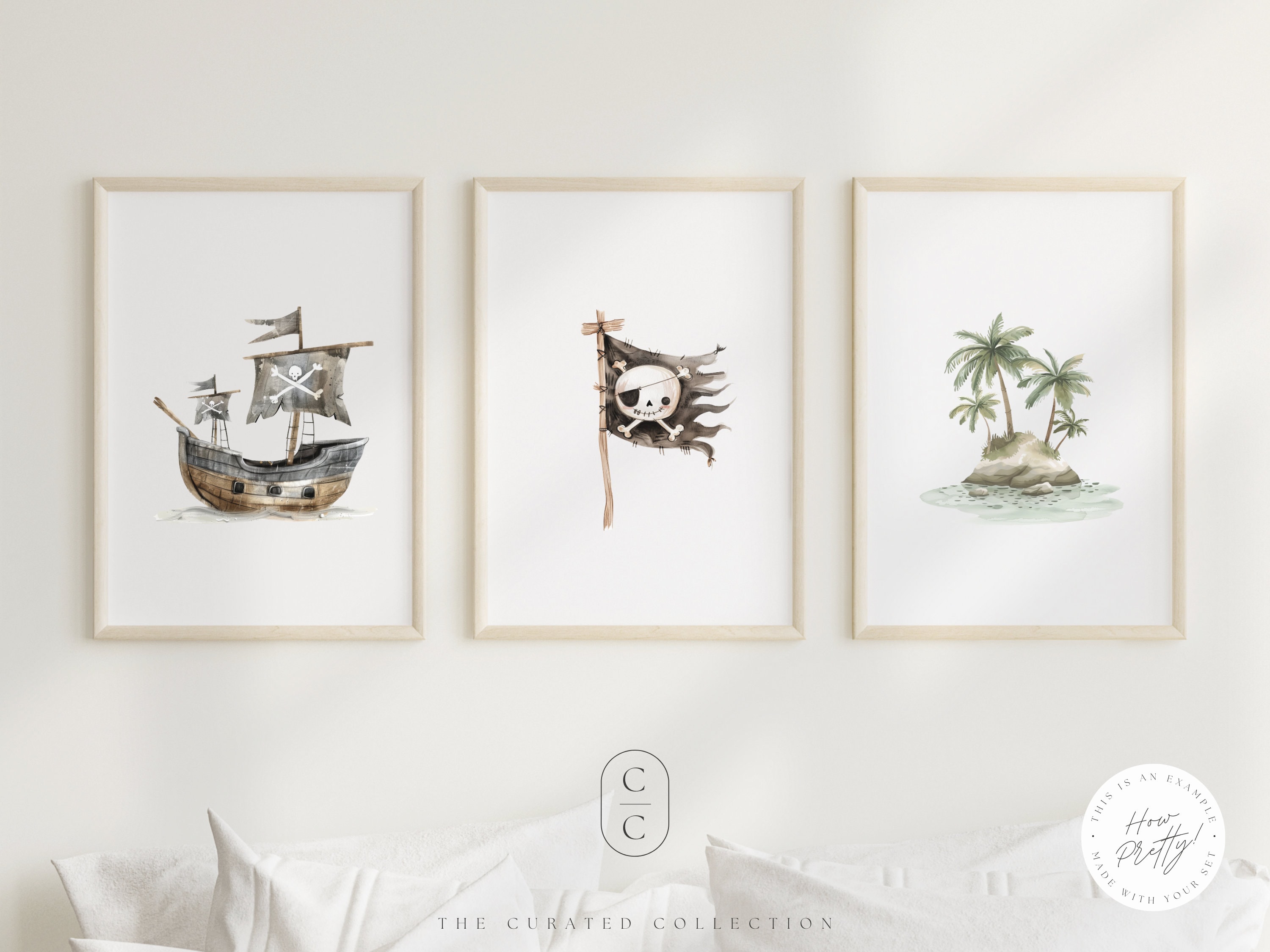 Watercolor Pirate Clipart, Kids Pirate Theme Birthday Party Clip Art ...