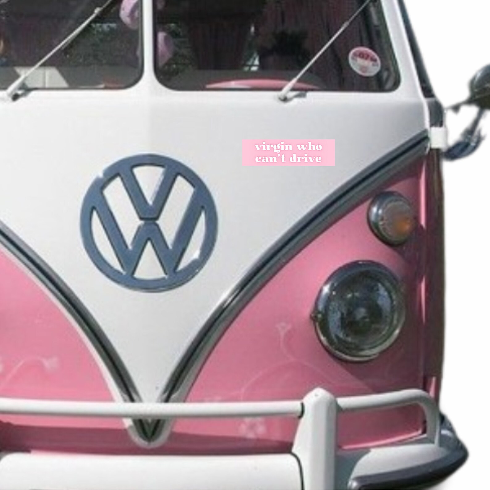 Virgin Who Can't Drive Bumper Sticker pink - Etsy