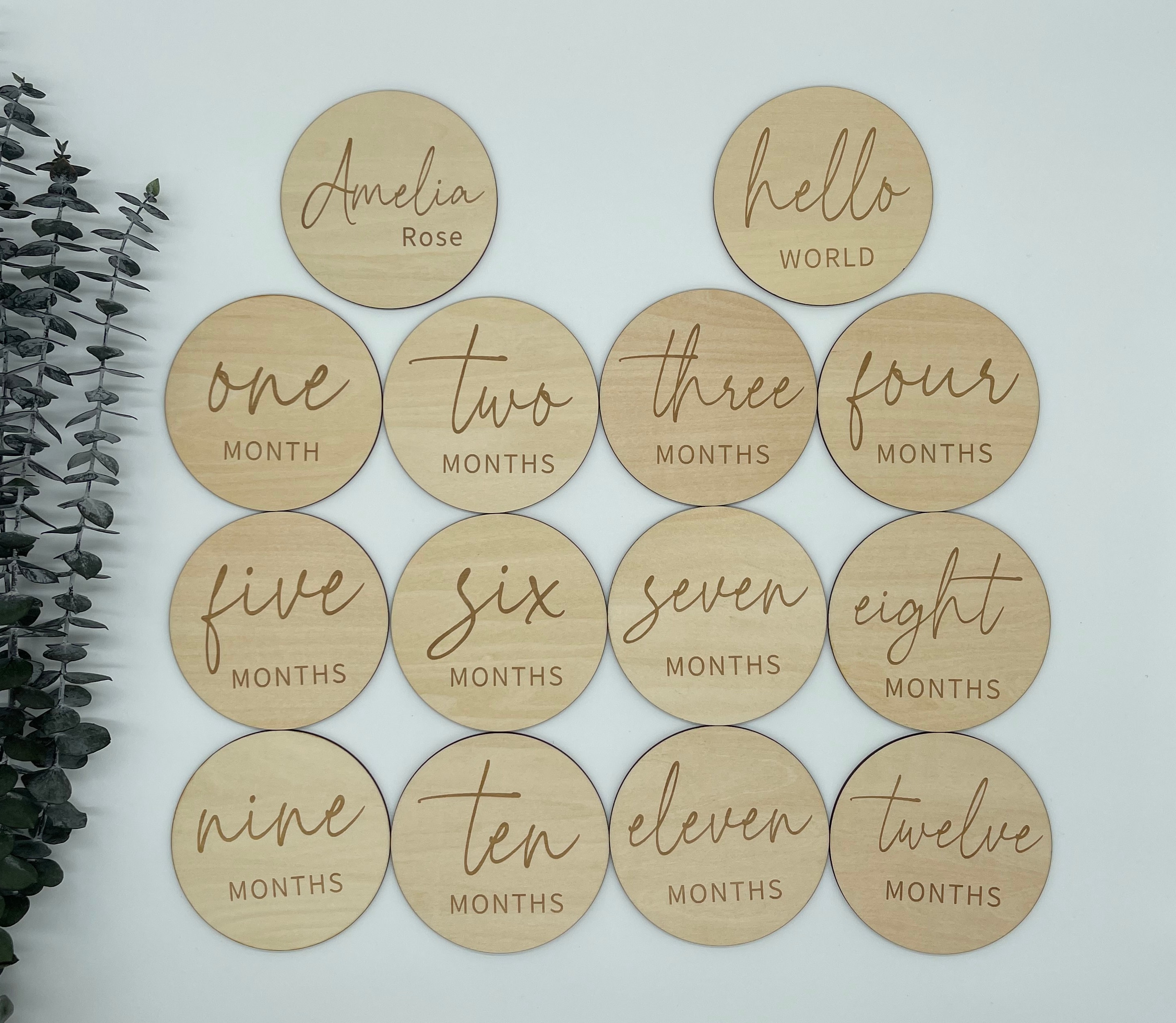 Baby Monthly Milestone Markers for Baby Photos Matching Nameplate ...