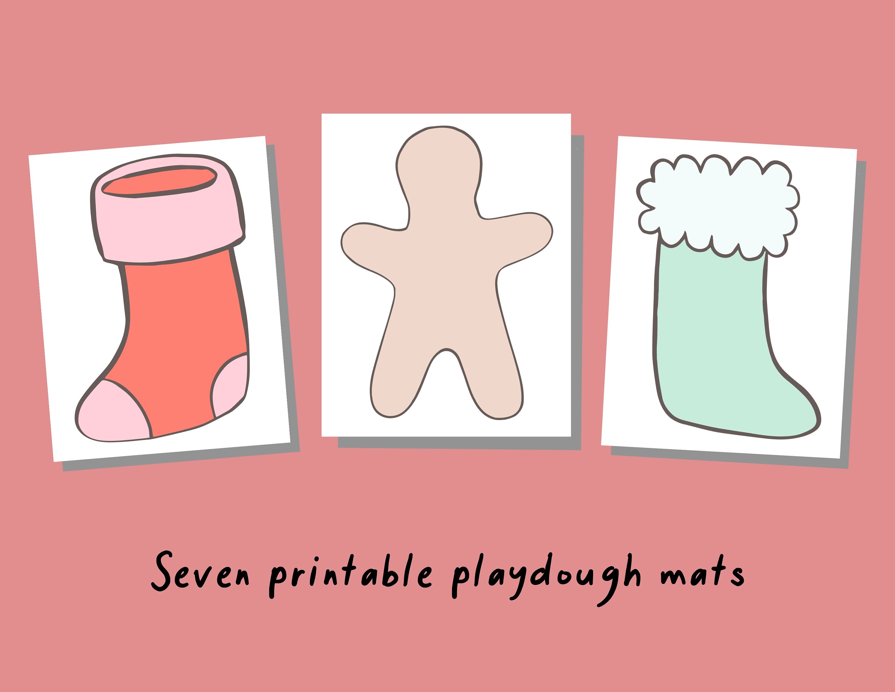 Winter/christmas Printable Playdough Mats, Morning Basket, Homeschool ...