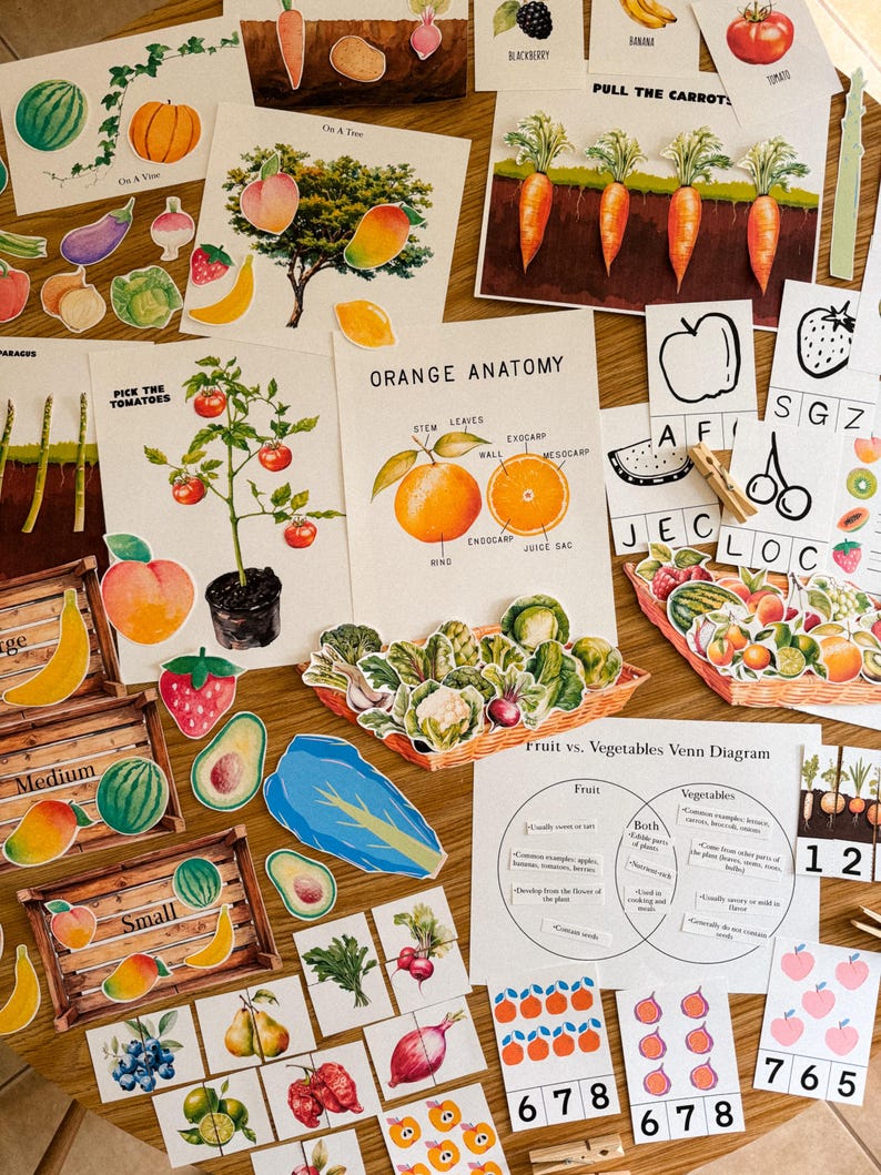 Fruit and Vegetables Unit Study, MEGA 220+ Pages, Morning Basket ...