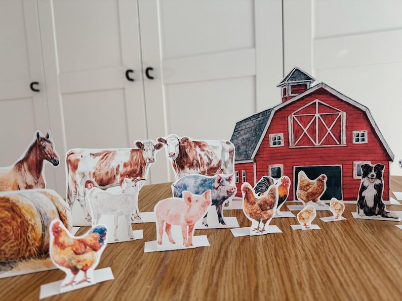 Farm Animal Paper Cutouts, Morning Basket, Homeschool, Learning ...