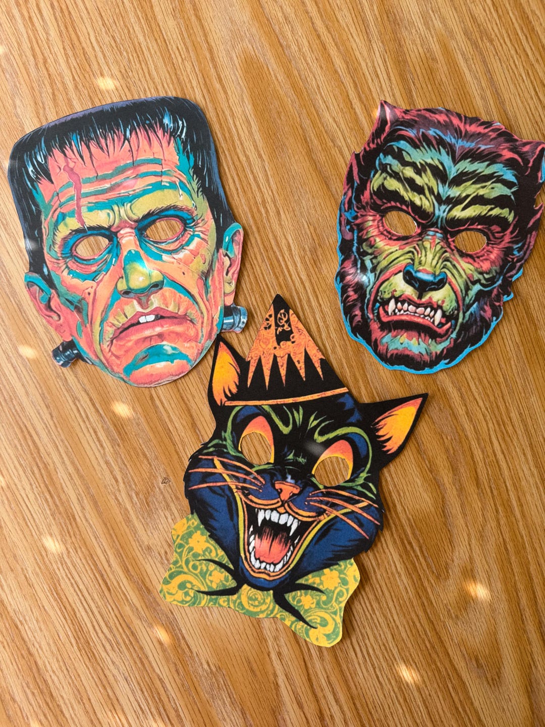 Halloween Vintage Paper Masks, Six Masks, for Parties, Games, Events ...