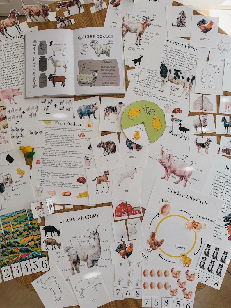 Farm Animals Unit Study, MEGA 191 Page PDF, Morning Basket, Homeschool ...