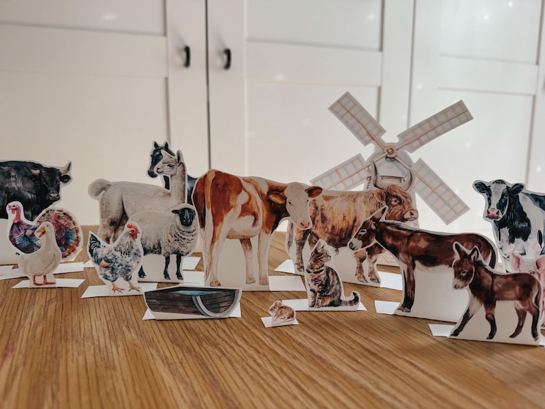 Farm Animal Paper Cutouts, Morning Basket, Homeschool, Learning ...