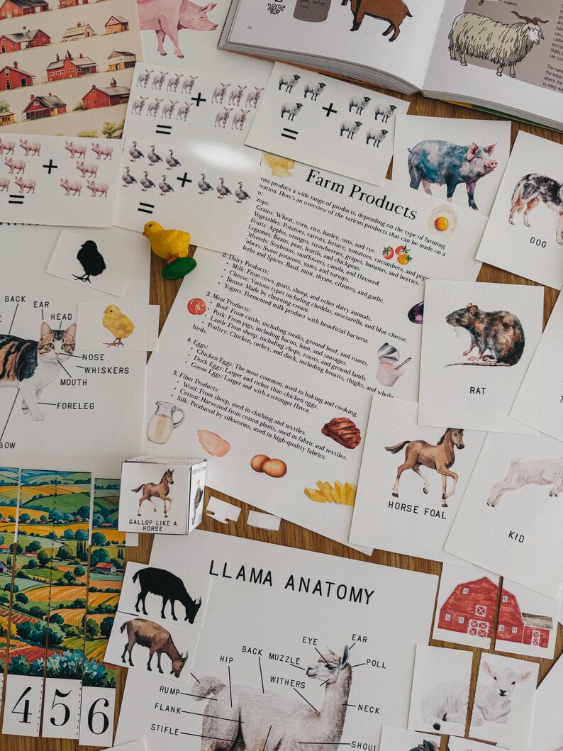 Farm Animals Unit Study, MEGA 191 Page PDF, Morning Basket, Homeschool ...