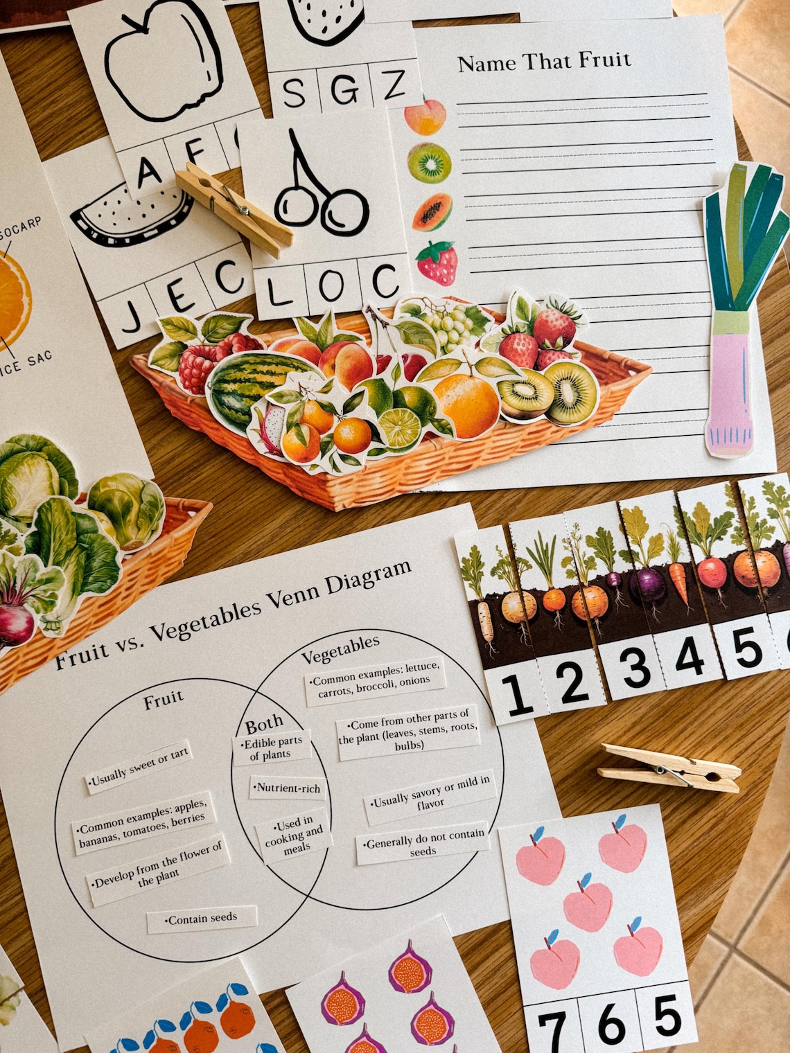 Fruit and Vegetables Unit Study, MEGA 220+ Pages, Morning Basket ...