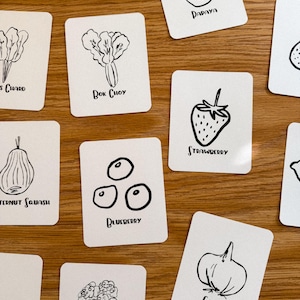 Color Your Own Fruit and Vegetable Flashcards, Homeschool, Learning ...
