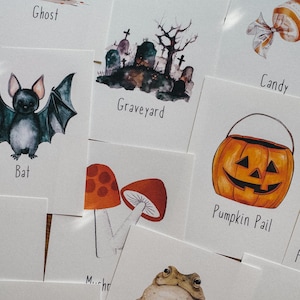 Halloween Flashcards, Homeschool, Learning Resource, Printable, Nature ...