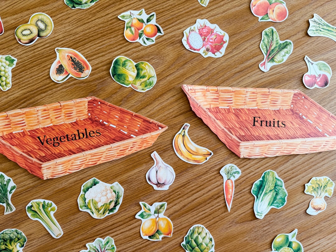 Fruit and Vegetable Sorting Game, Morning Basket, Homeschool, Learning ...