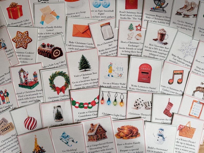 Christmas Advent Calendar Activity Cards, 42 Activities to Choose From ...