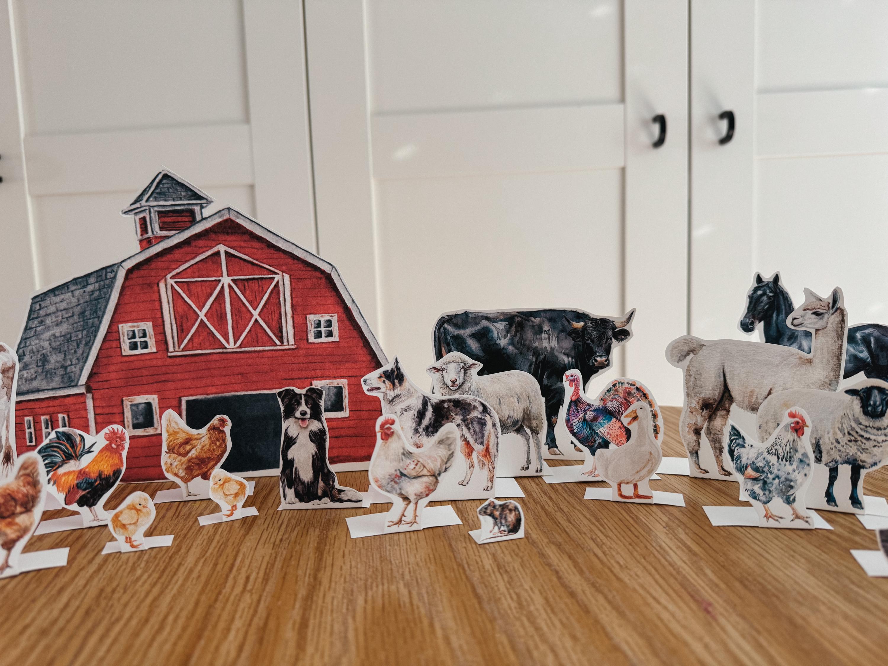 Farm Animal Paper Cutouts, Morning Basket, Homeschool, Learning ...