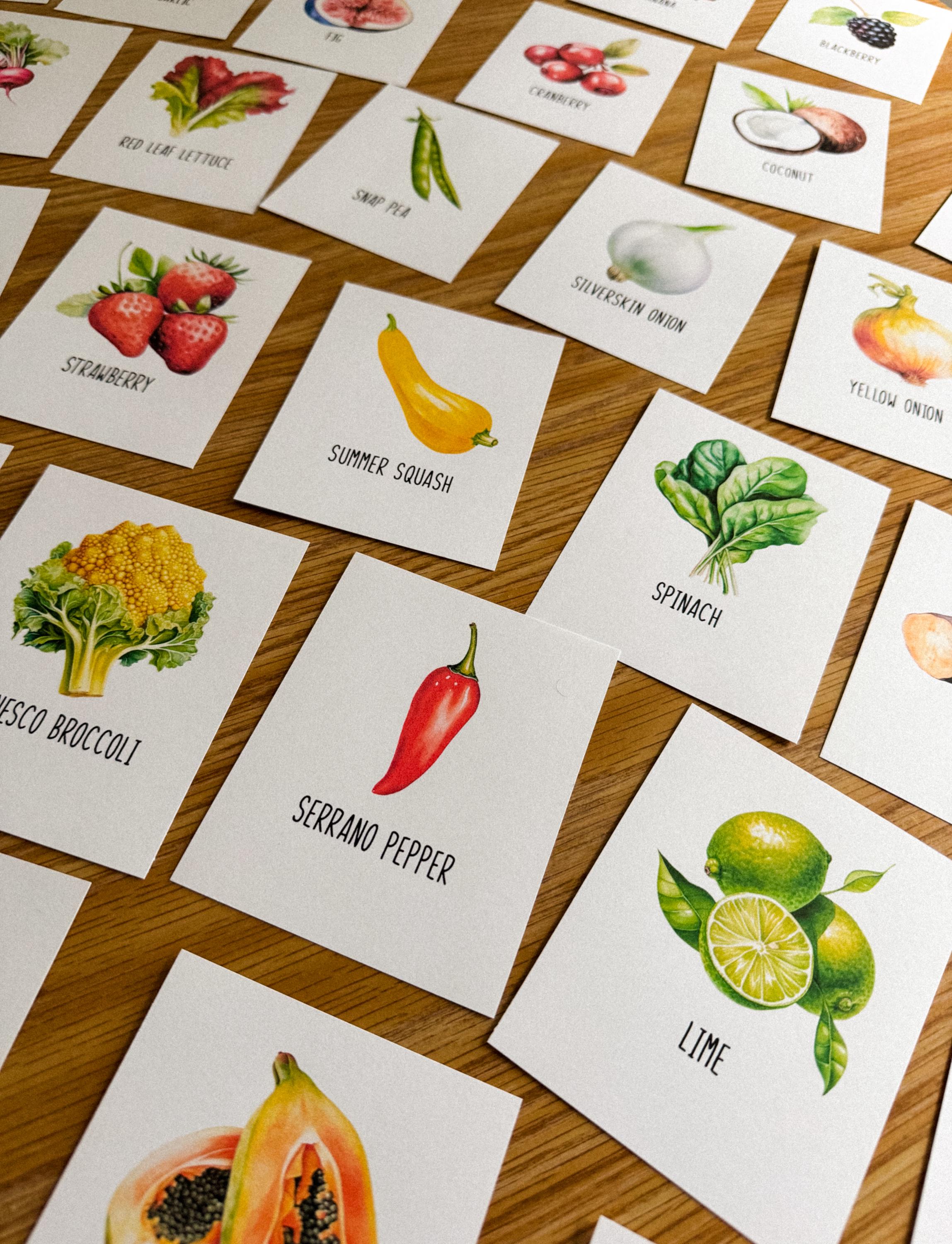 Fruit and Vegetable Flashcards, Homeschool, Learning Resource ...
