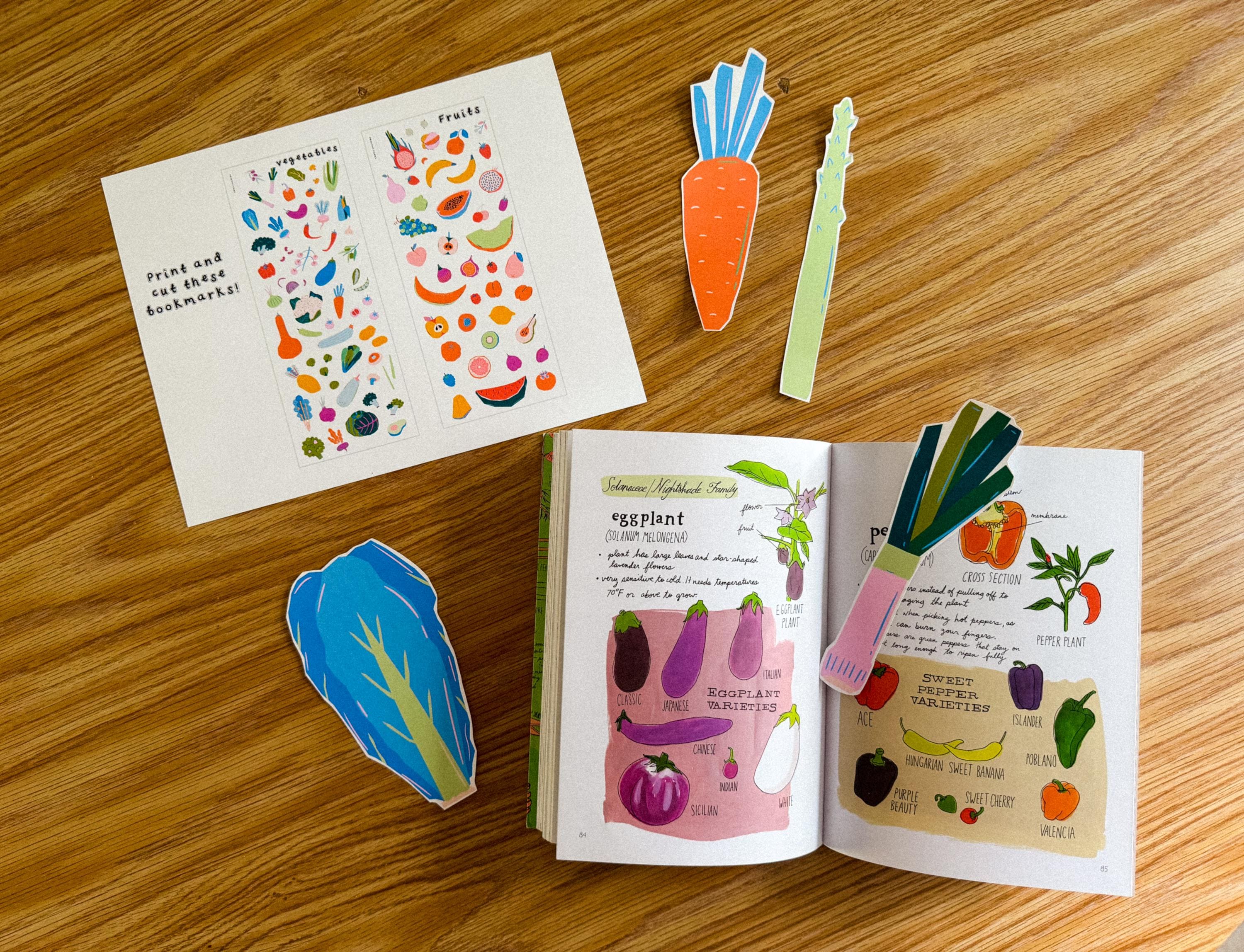 Adorable Veggie Bookmarks, Printable, Instant Digital Download - Etsy