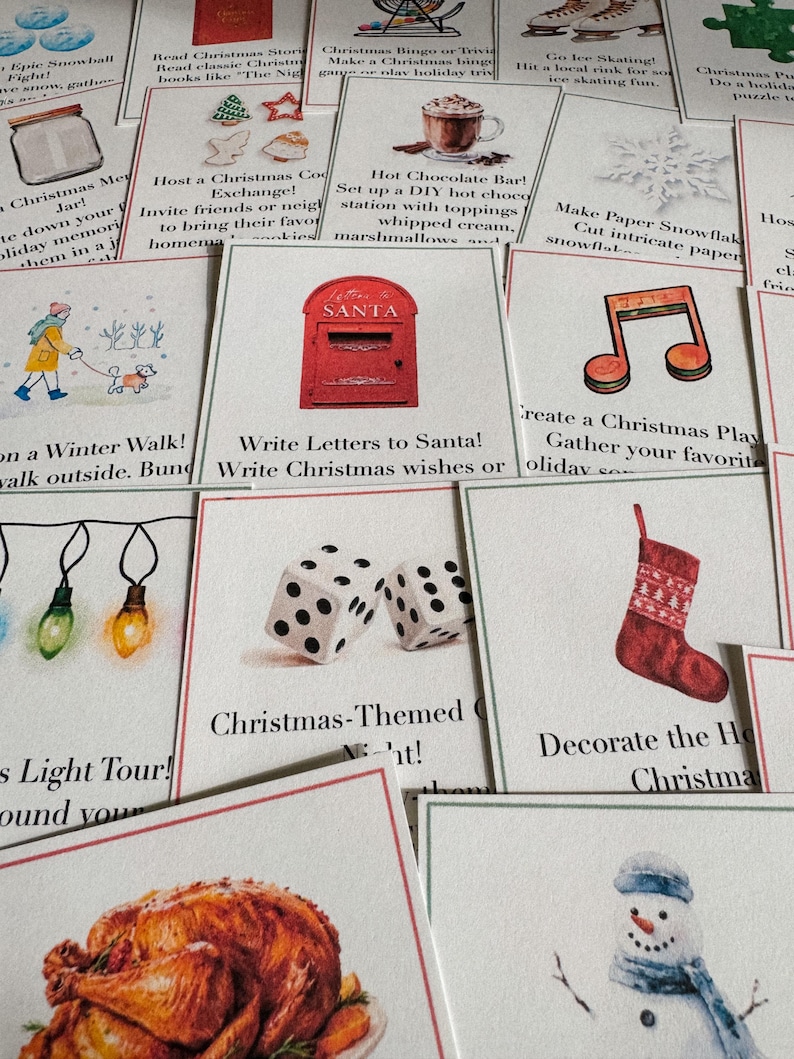 Christmas Advent Calendar Activity Cards, 42 Activities to Choose From ...