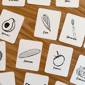 Color Your Own Fruit and Vegetable Flashcards, Homeschool, Learning ...