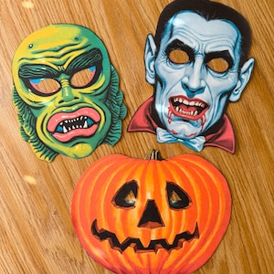 Halloween Vintage Paper Masks, Six Masks, for Parties, Games, Events ...