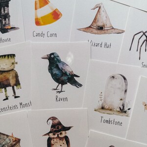 Halloween Flashcards, Homeschool, Learning Resource, Printable, Nature ...