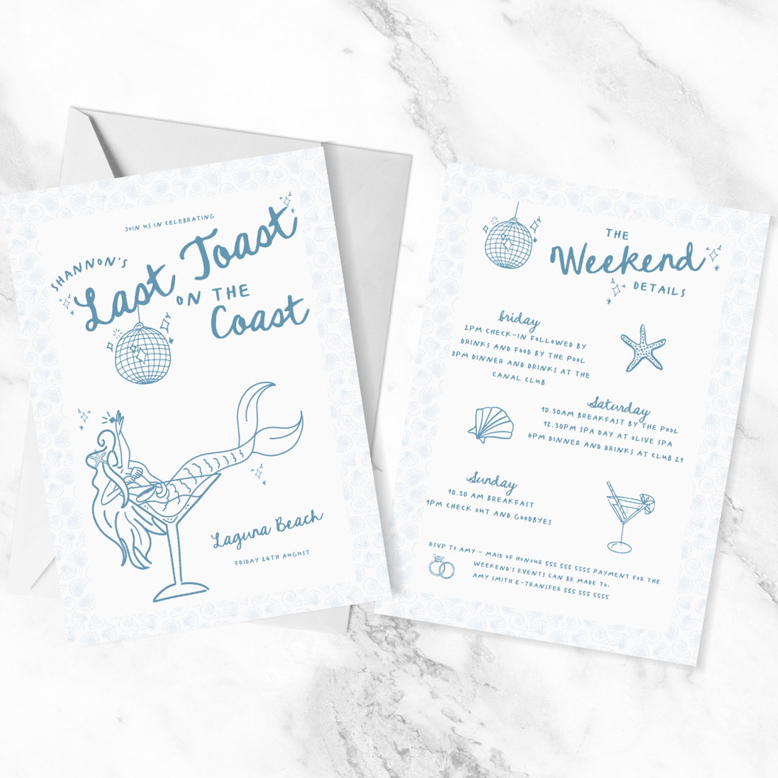 Last Toast on the Coast Invitation Coastal Hen Party Digital Invitation ...