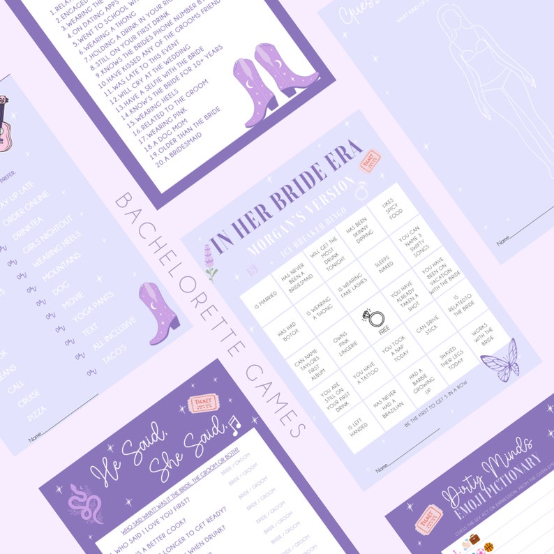 In Her Bride Era Game | Bachelorette Games | Bachelorette Themed | in ...