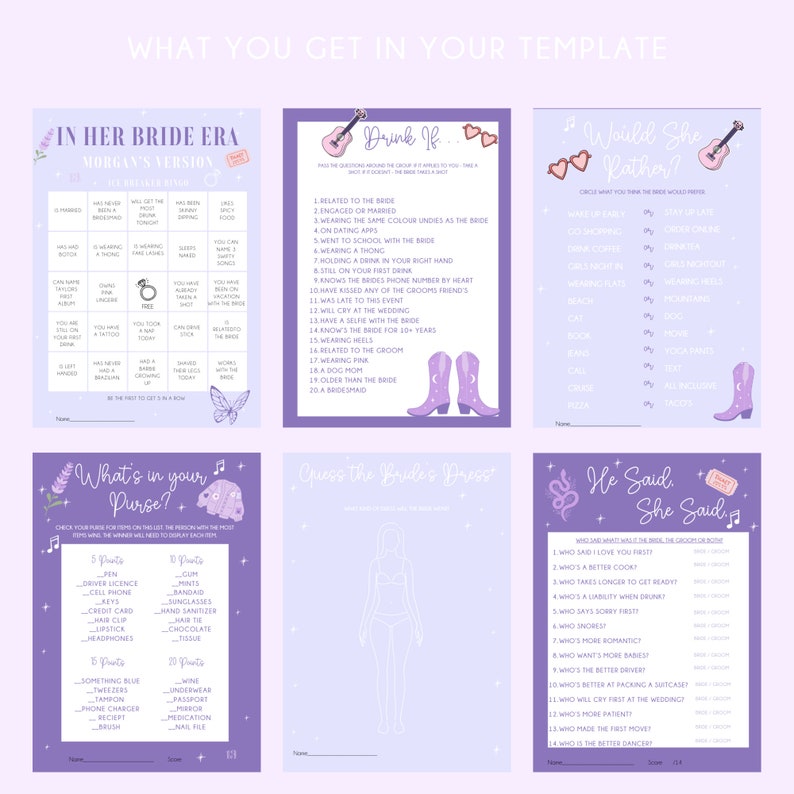 In Her Bride Era Game | Bachelorette Games | Bachelorette Themed | in ...