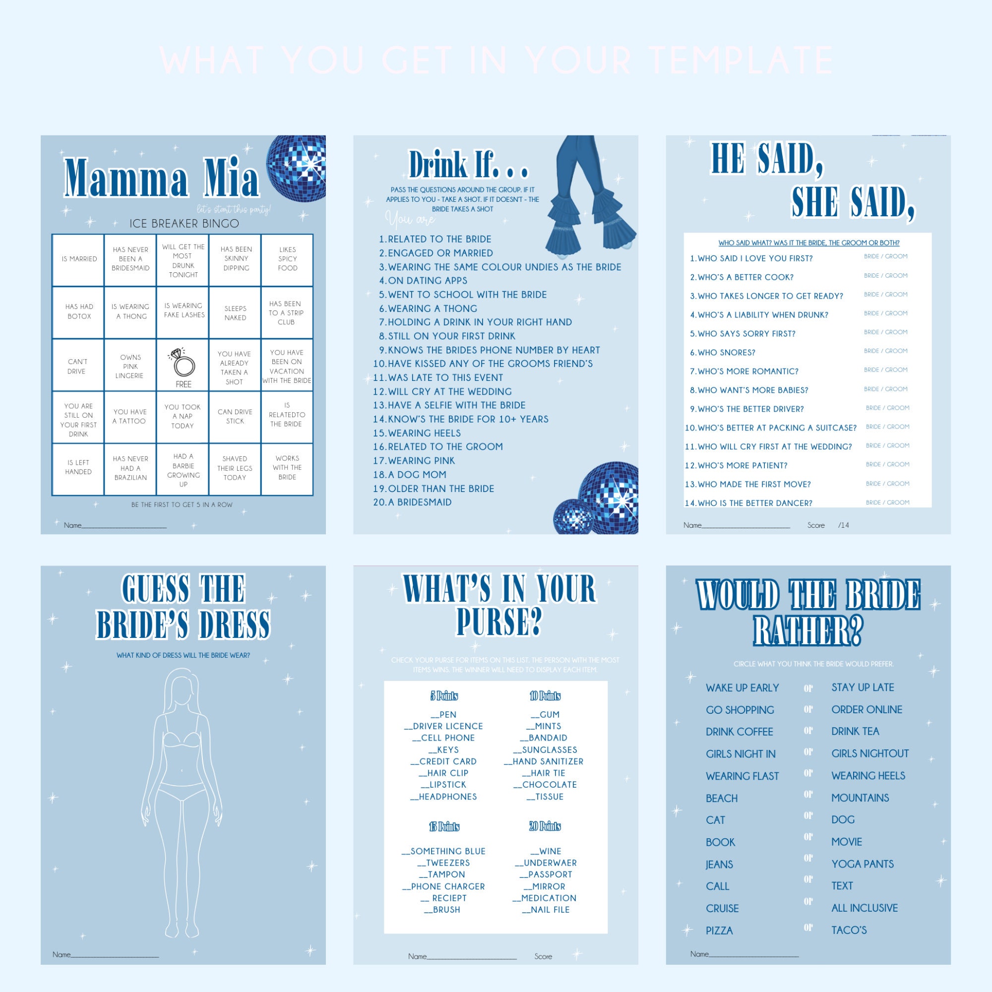 Mamma Mia Bachelorette Games Mamma Mia Themed Bachelorette Bachelorette ...