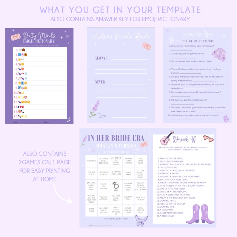 In Her Bride Era Game | Bachelorette Games | Bachelorette Themed | in ...