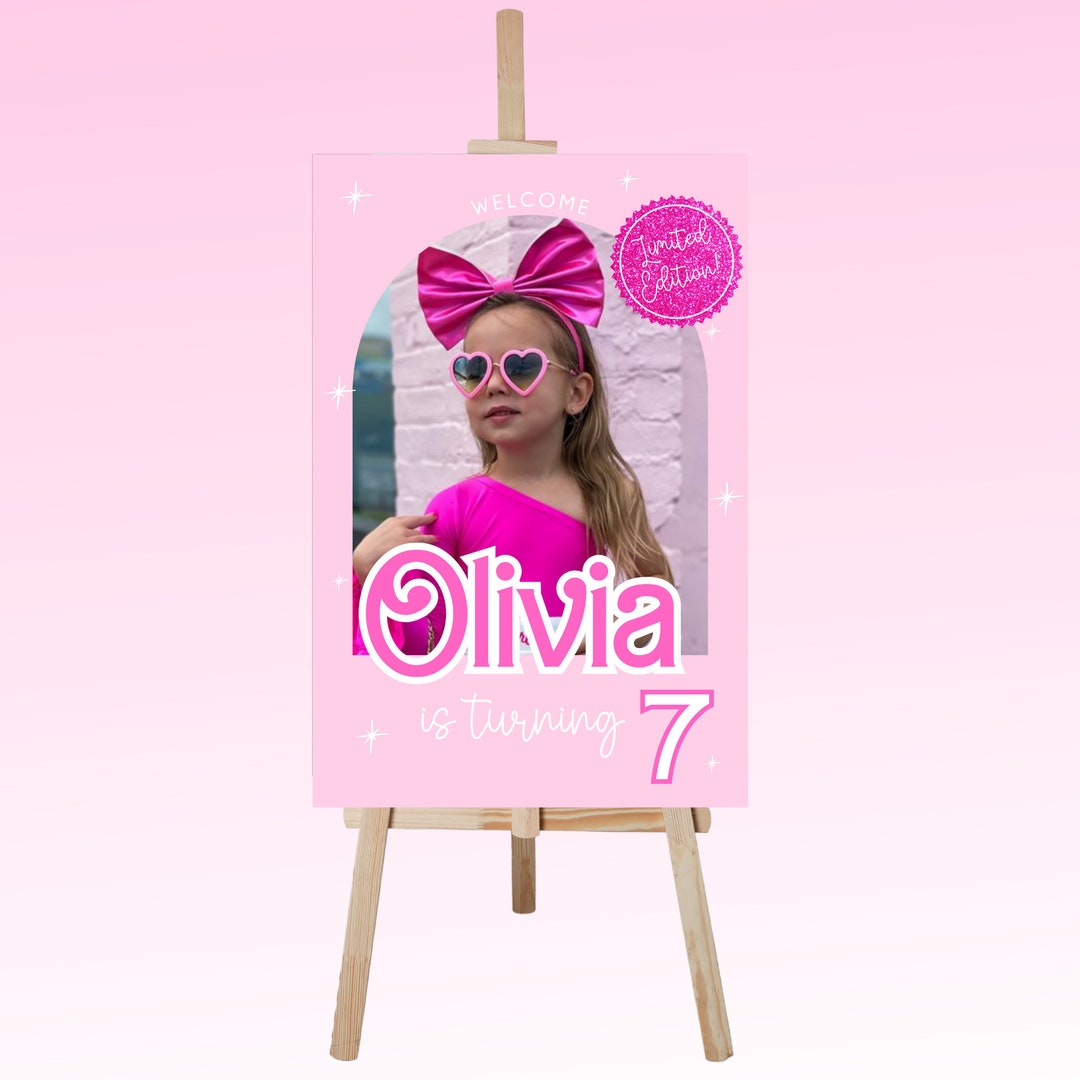 Kids Birthday Welcome Sign | Light Pink Sign | Barb Doll Birthday ...