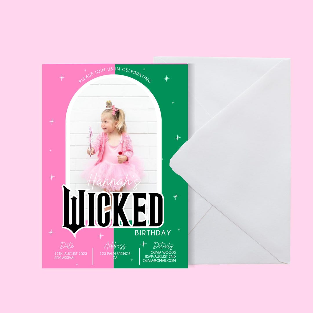 Wicked Themed Birthday Invitation | Wicked Theme | Kids Birthday ...