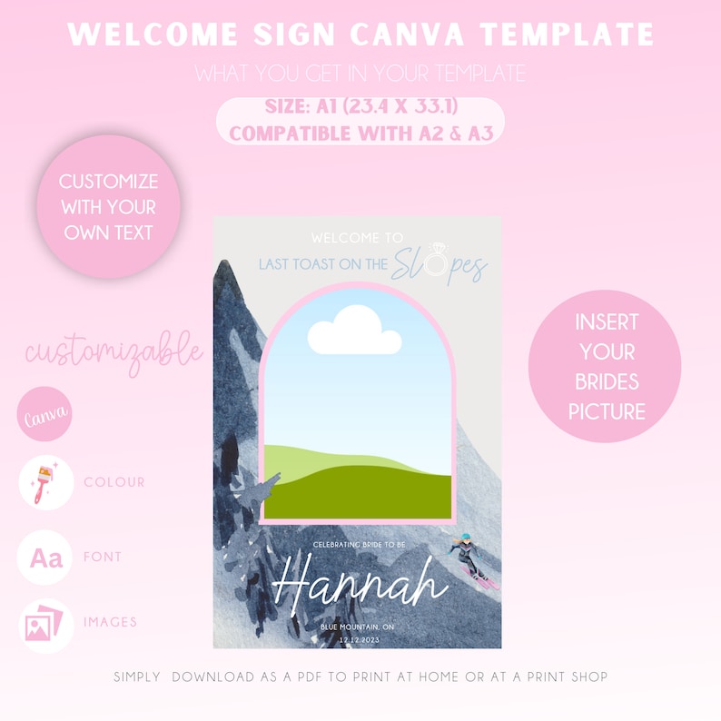 Winter Bachelorette Welcome Sign: Ski Theme (digital Download) - Etsy