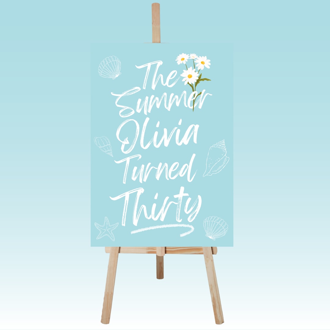 Summer Birthday Welcome Sign: Beach Theme Canva Template (digital ...