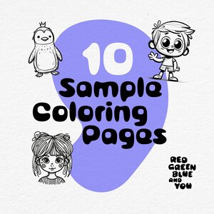 Sample Bundle: 10 Coloring Pages | Cute Coloring Pages | for Kids and ...