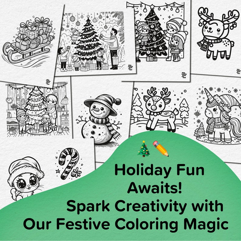 65 Christmas Coloring Pages | Kids and Adults | Instant Download | PDF ...