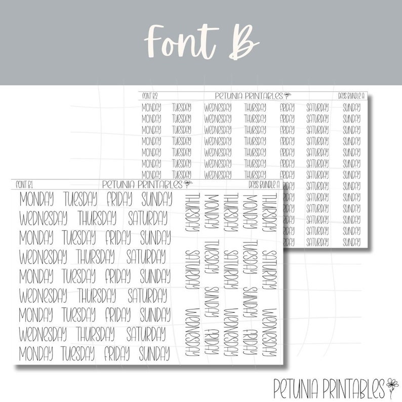 Printable Days Script Stickers | Days Script Stickers | Printable ...