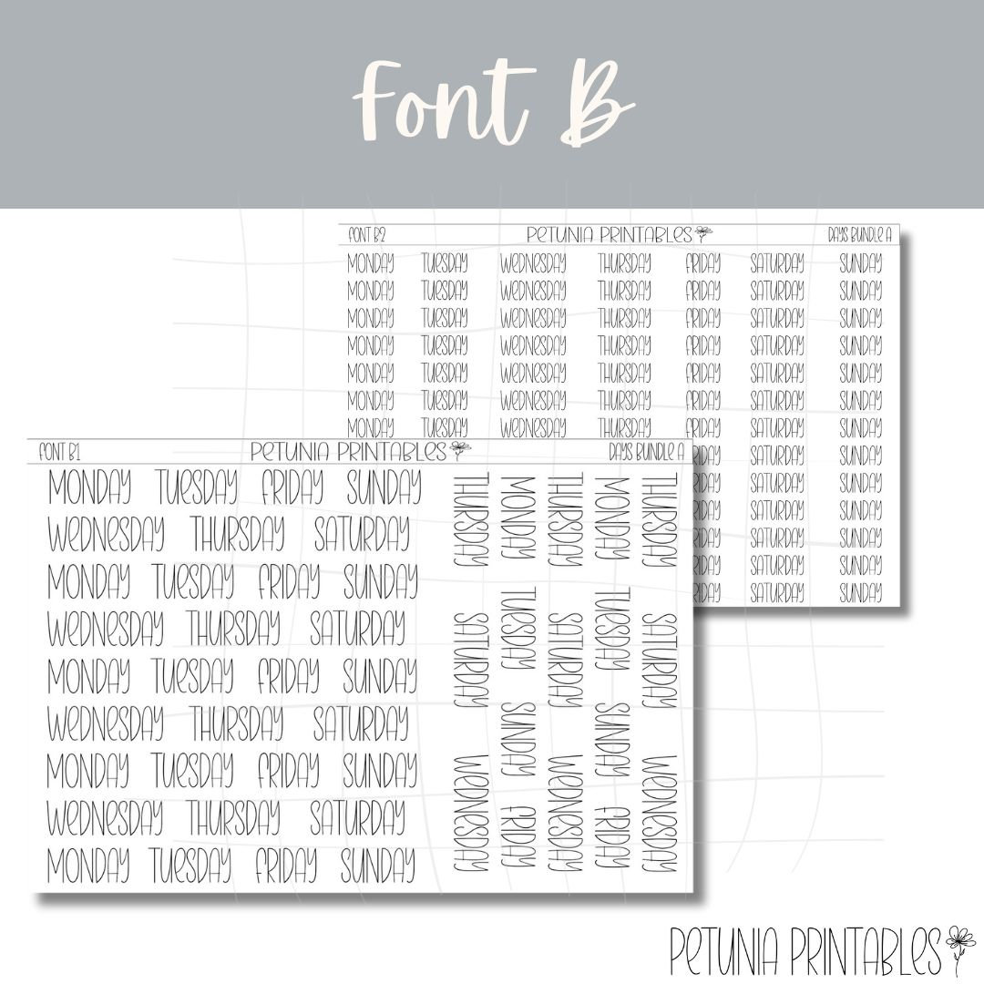 Printable Days Script Stickers | Days Script Stickers | Printable ...