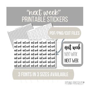 Printable "next Week" Script Stickers | Script Stickers | Printable ...