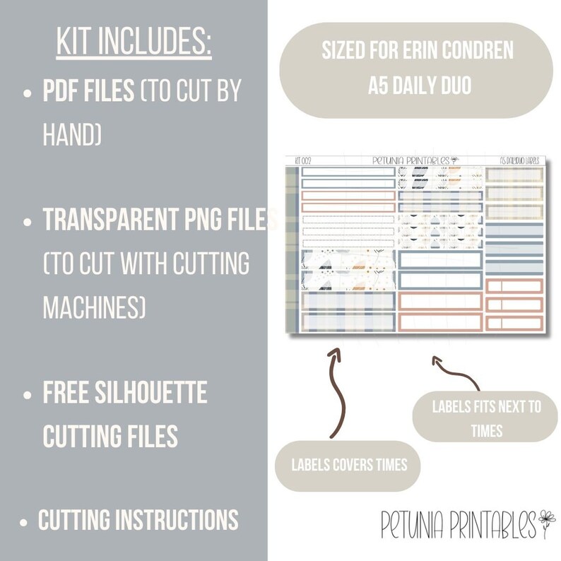 A5 Daily Duo Printable Planner Stickers A5 Daily Duo Kits Erin Condren ...
