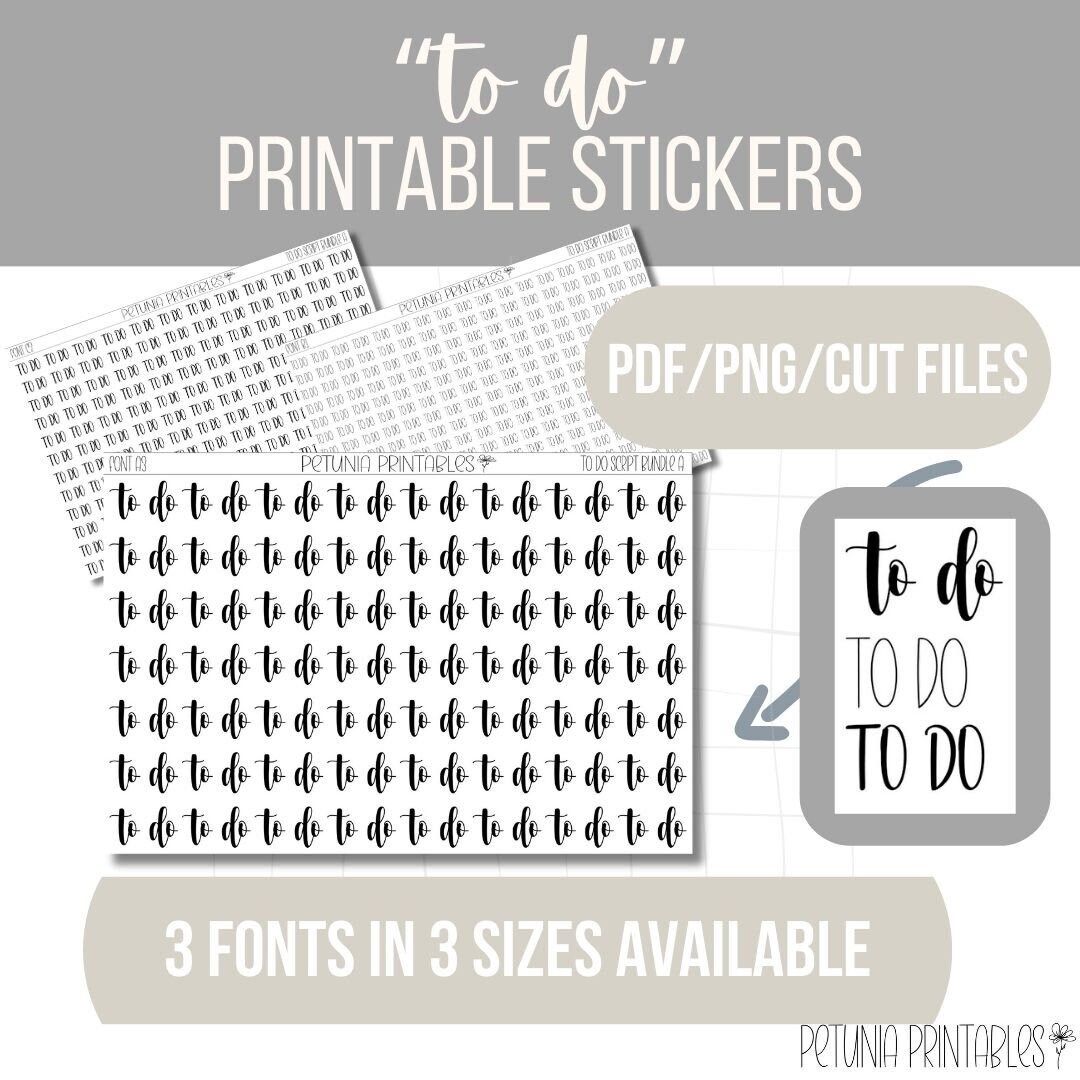 Printable "to Do" Script Stickers | to Do Script Stickers | Printable ...