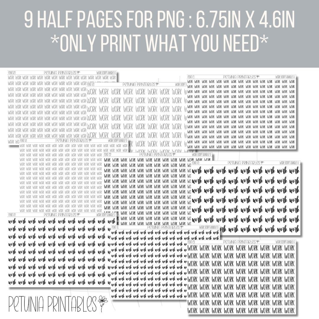 Printable work Script Stickers Work Script Stickers Printable Stickers ...