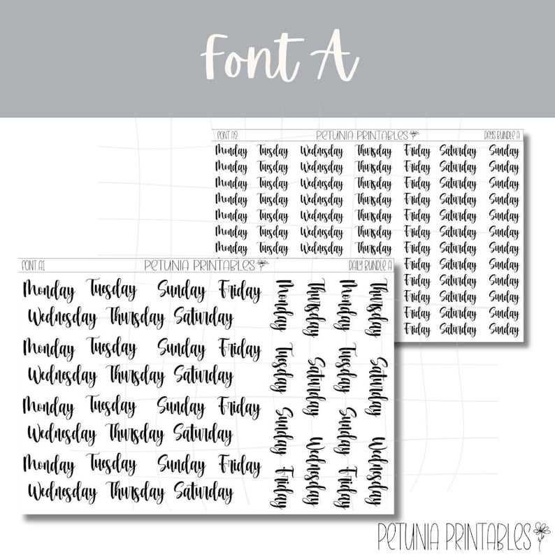 Printable Days Script Stickers | Days Script Stickers | Printable ...