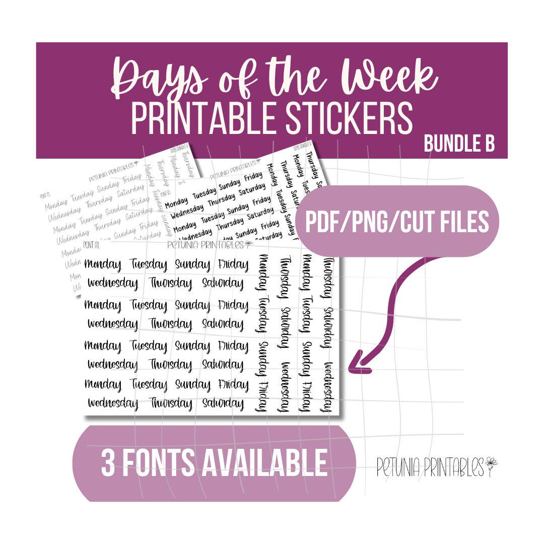 Printable Days Script Stickers | Days Script Stickers | Printable ...