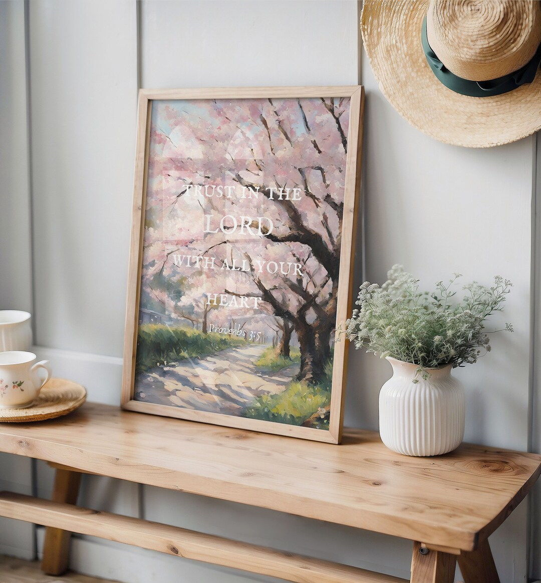 Christian Wall Art, Trust in the Lord, Proverbs 3:5 Bible Verse Wall ...