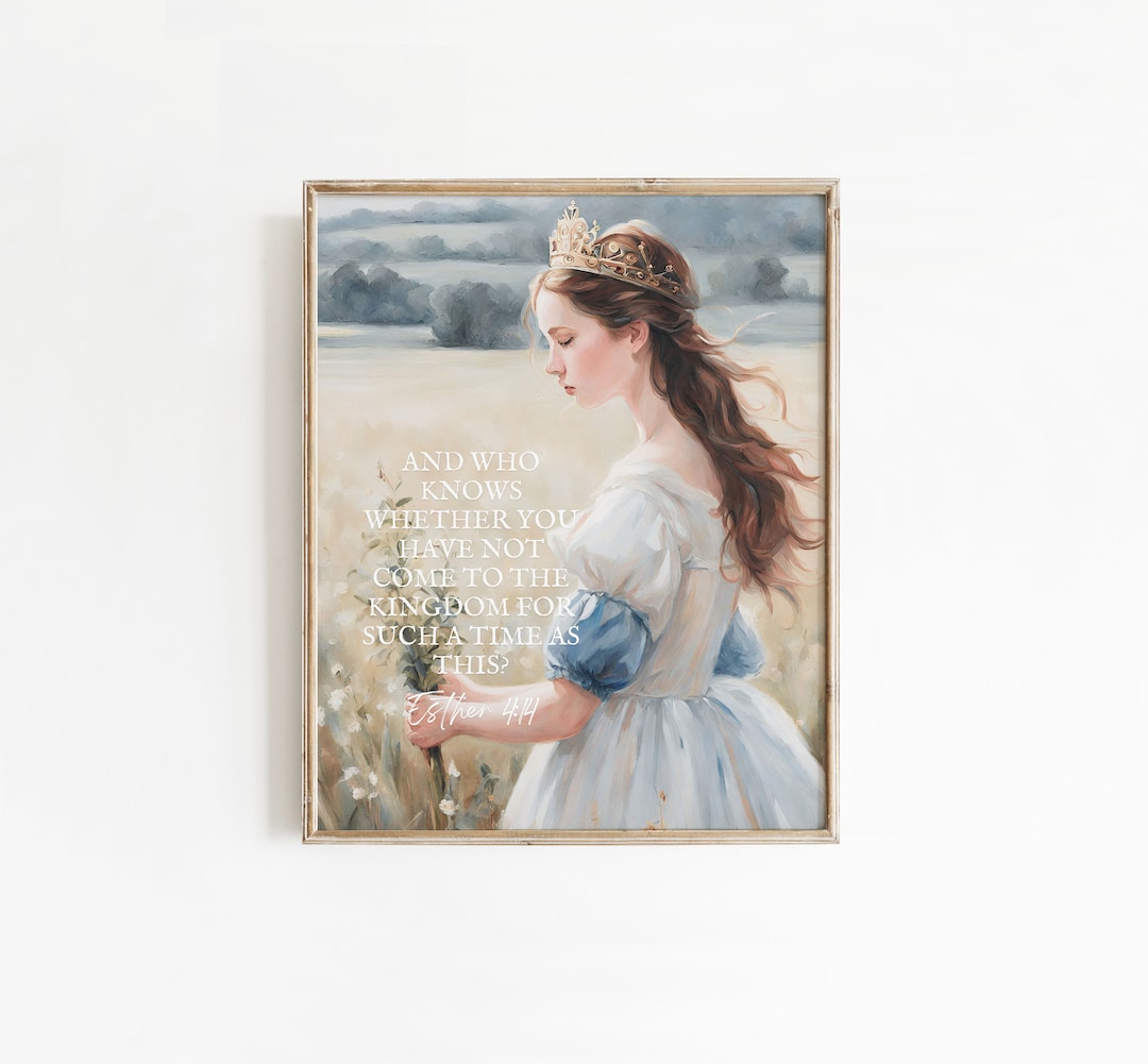 Christian Wall Art Printable, Esther 4:14 Bible Verse Wall Art, Baptism ...