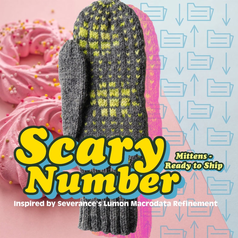 PDF PATTERN - Scary Numbers From Severance Mittens Knitting Pattern ...