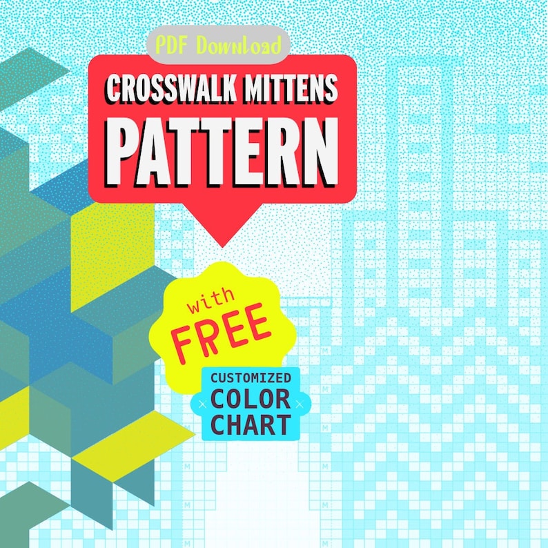 PDF PATTERN - Rude Crosswalk Mittens Knitting Pattern With FREE Custom ...