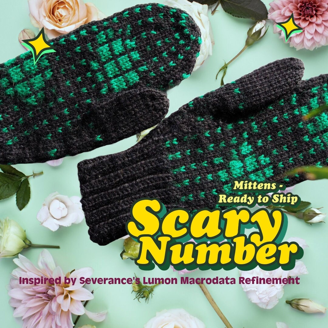 PREORDER - Scary Numbers From Severance (beta Design) Hand-knit Mittens ...