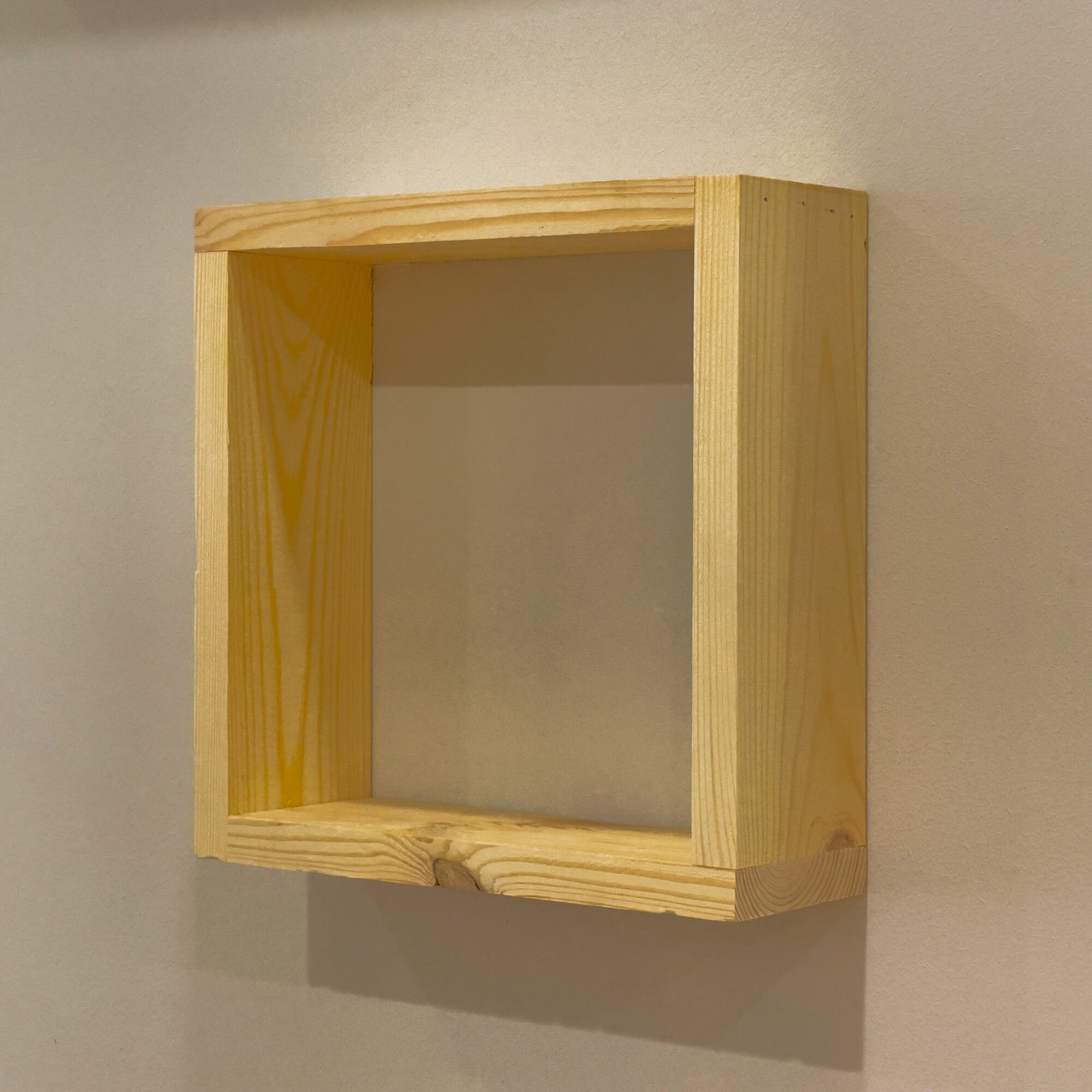 Set of 2 wooden Cube Shelf floating Cube Shelf hanging Plant Display ...