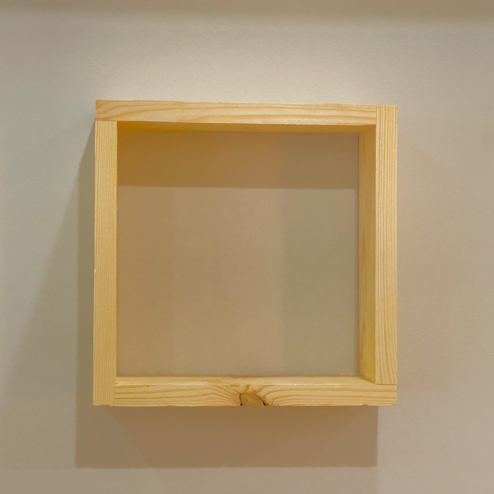 Set of 2 wooden Cube Shelf floating Cube Shelf hanging Plant Display ...