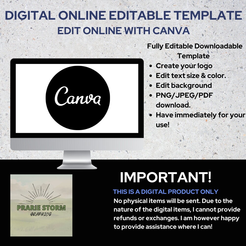 Editable Logo Template Business Logo Template Logo Design - Etsy