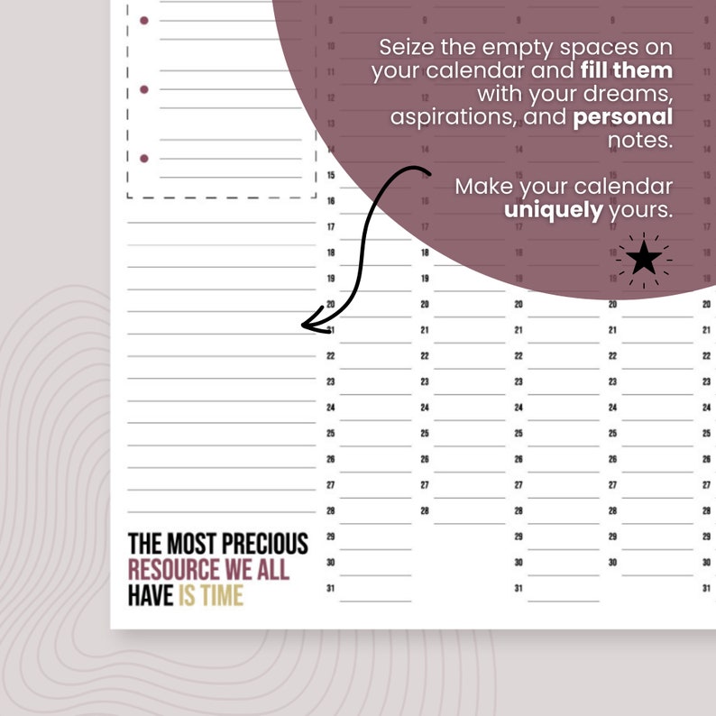 My Perfect Year Calendar Plan, Dream, and Create Your Ideal 365 Days - Etsy